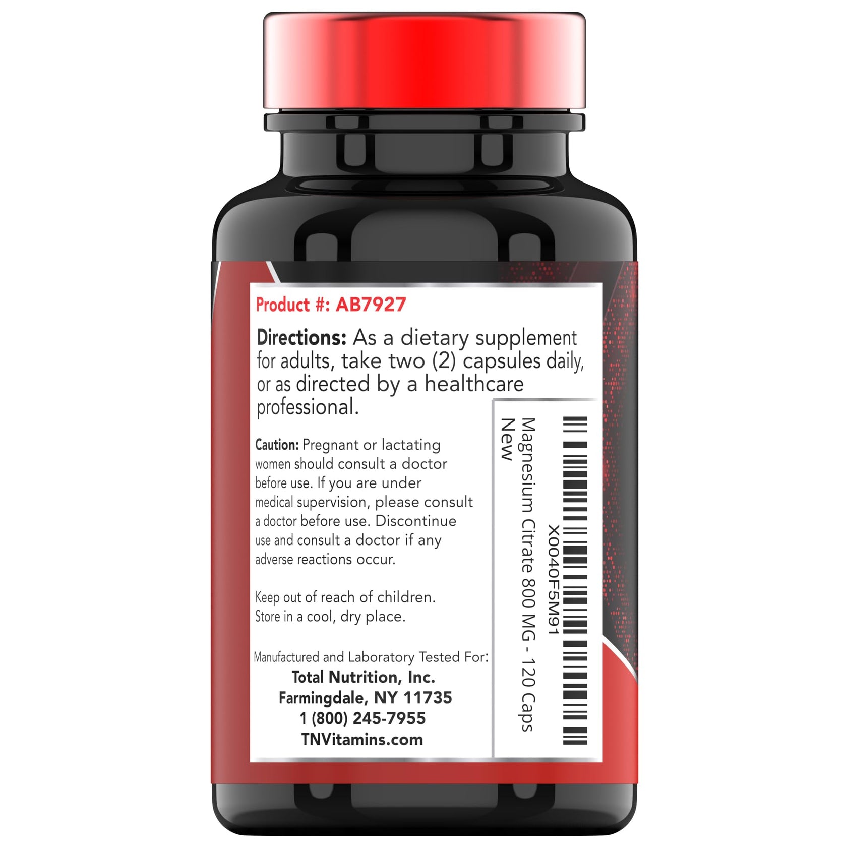 TNVitamins Magnesium Citrate 800 MG - 120 Capsules | Two Month Supply ...